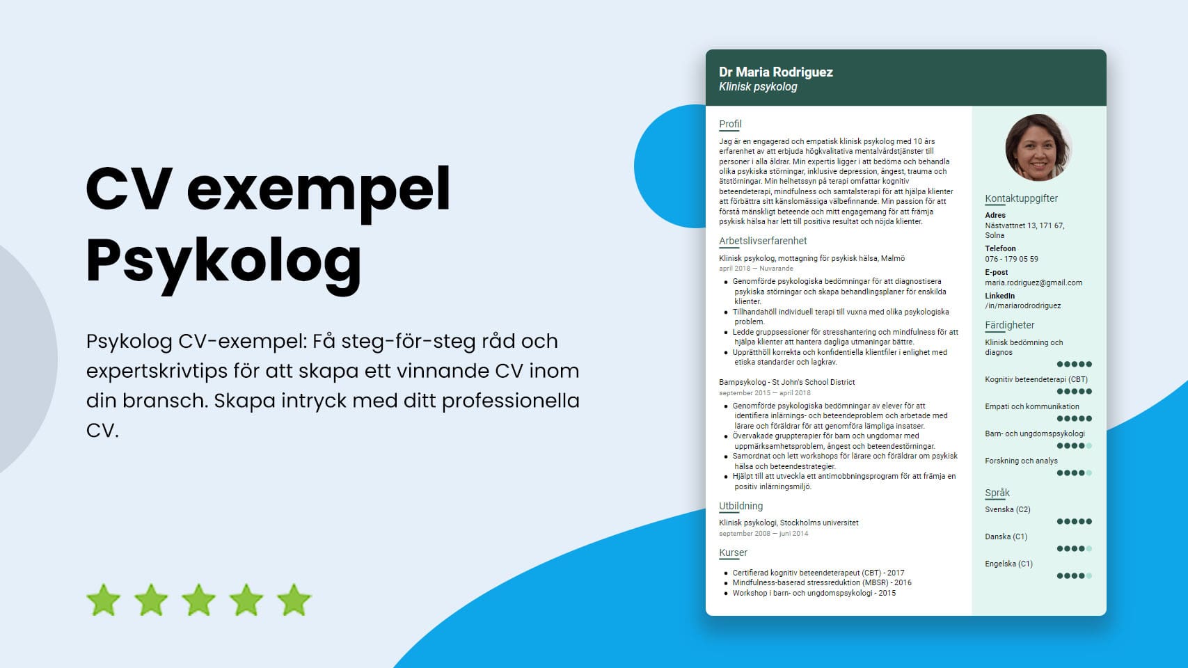 CV exempel Psykolog: Experttips och Gratis Guide (2024)