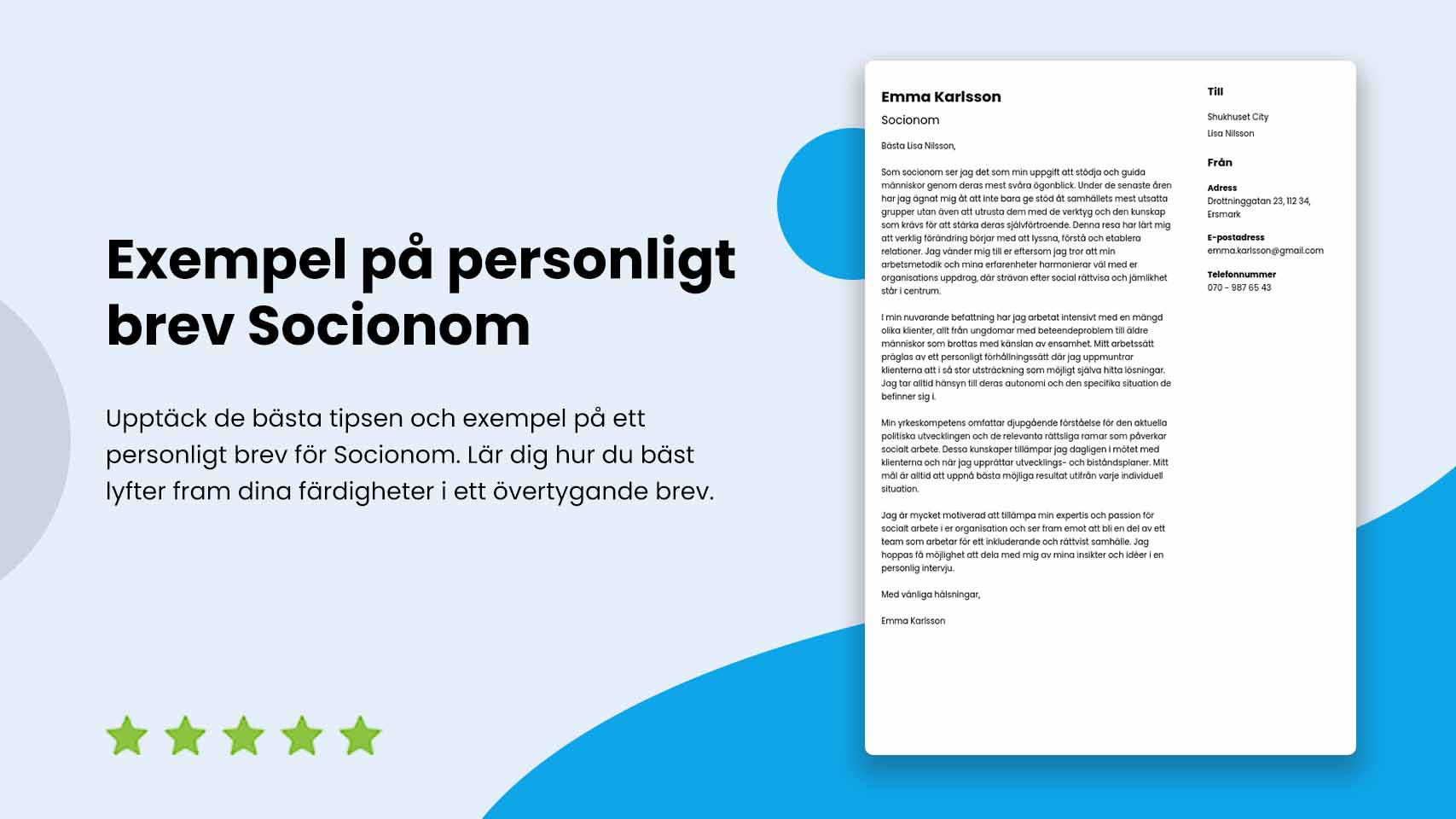 Exempel på personligt brev Socionom